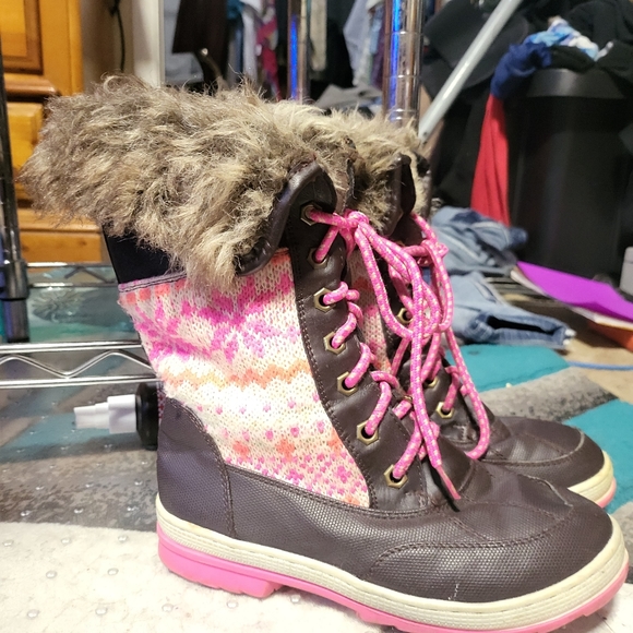 Justice | Shoes | Justice Size 3m Girl Boots Brown Fur At The Top Pink ...